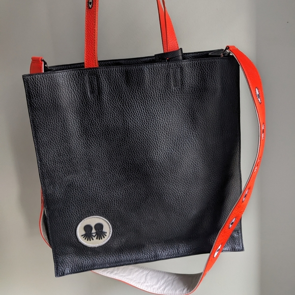 Min & Mon | Bags | Min Mon Leather Tote With Matching Crossbody Strap ...